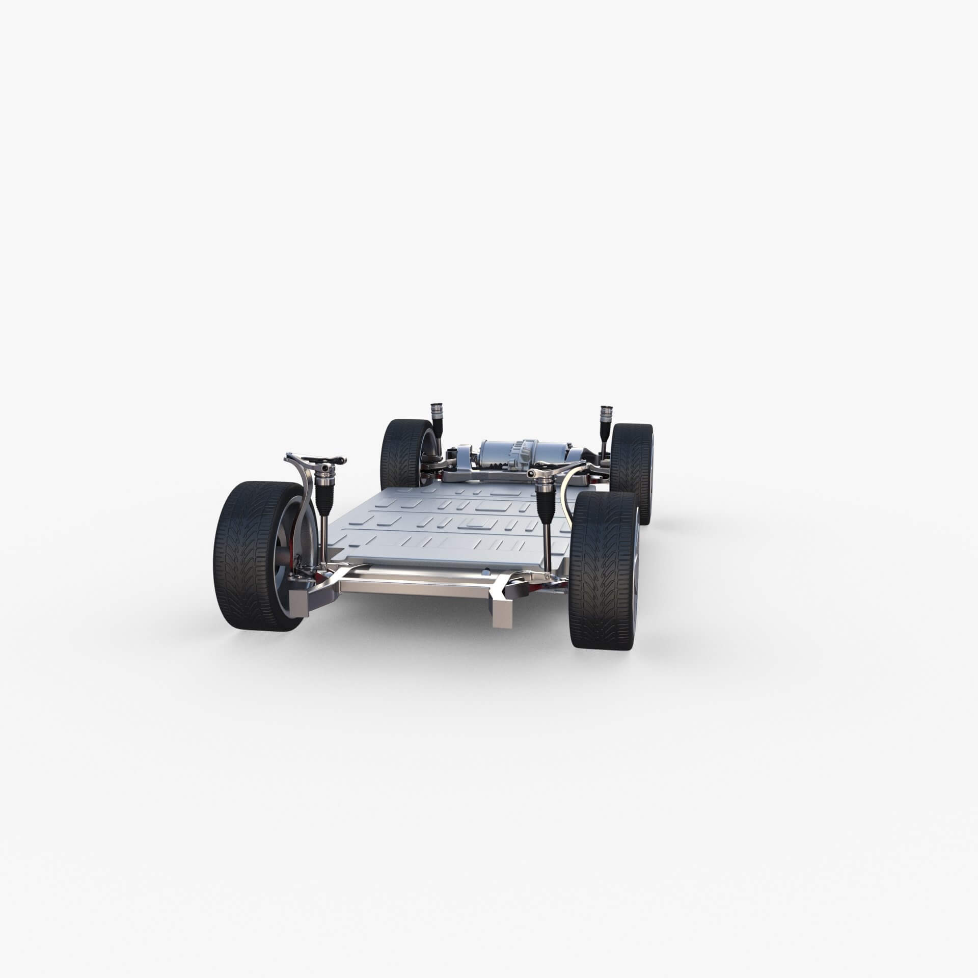 Tesla Model Y RWD Red with Chassis by dragosburian