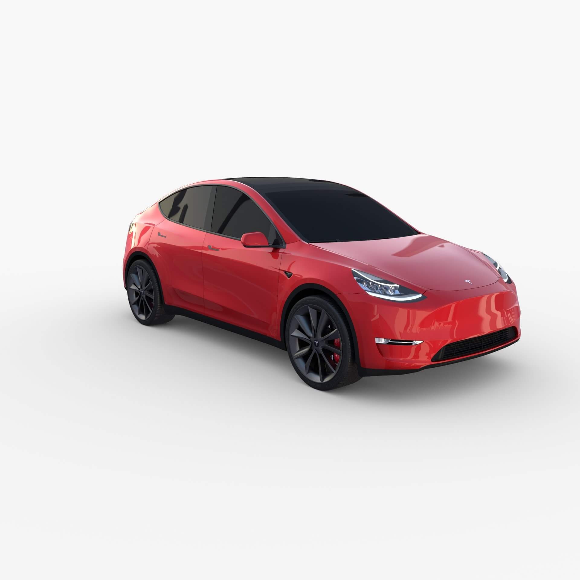 Tesla Model Y RWD Red with Chassis by dragosburian