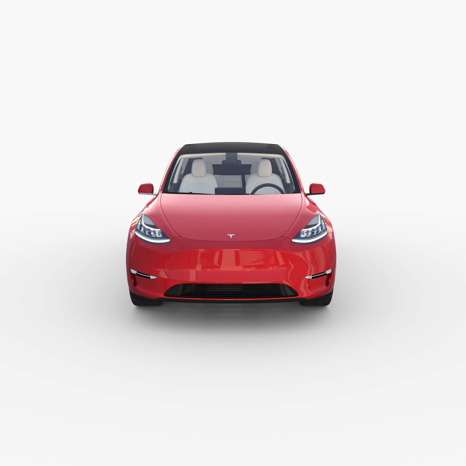 Tesla Model Y RWD Red with Interior and Chassis by dragosburian