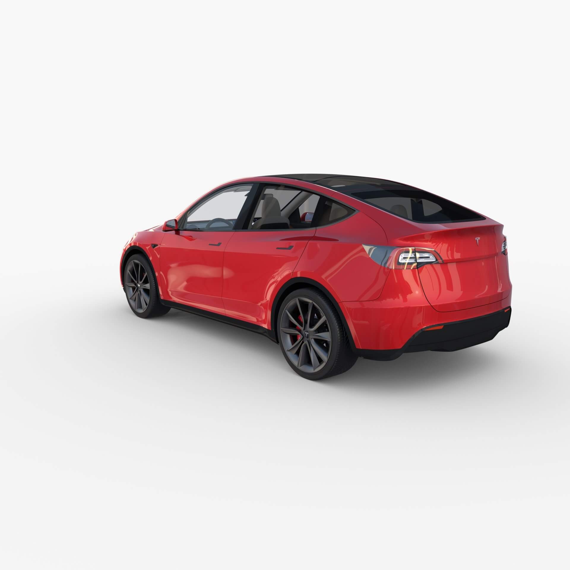 Tesla Model Y RWD Red with Interior and Chassis by dragosburian