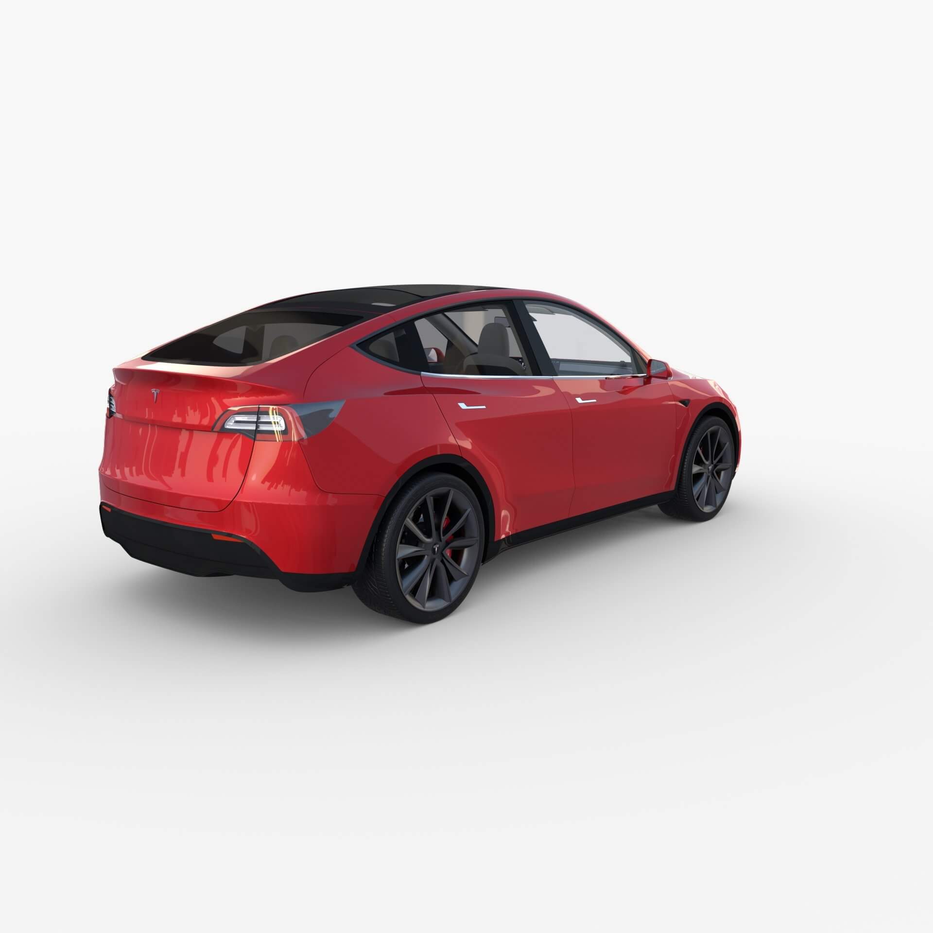 Tesla Model Y RWD Red with Interior and Chassis by dragosburian