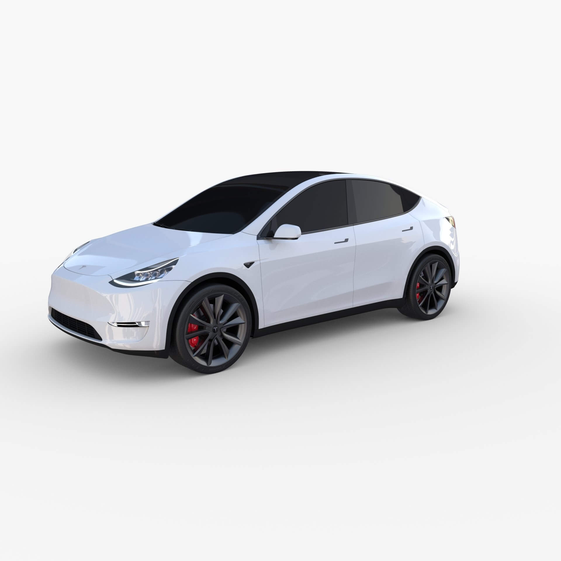 Tesla Model Y RWD White with Chassis by dragosburian