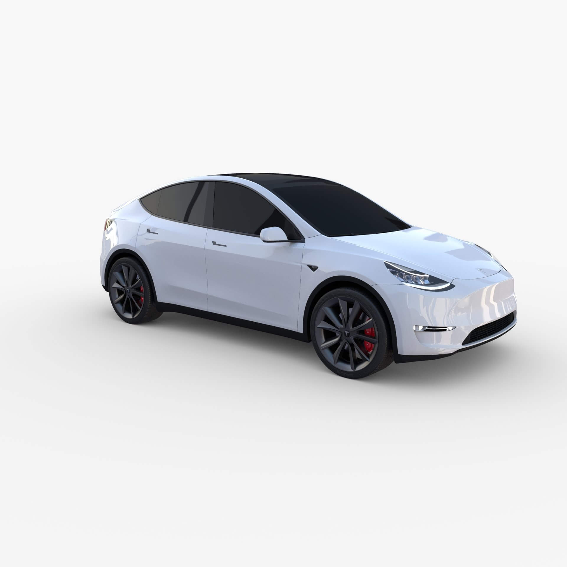 Tesla Model Y RWD White with Chassis by dragosburian