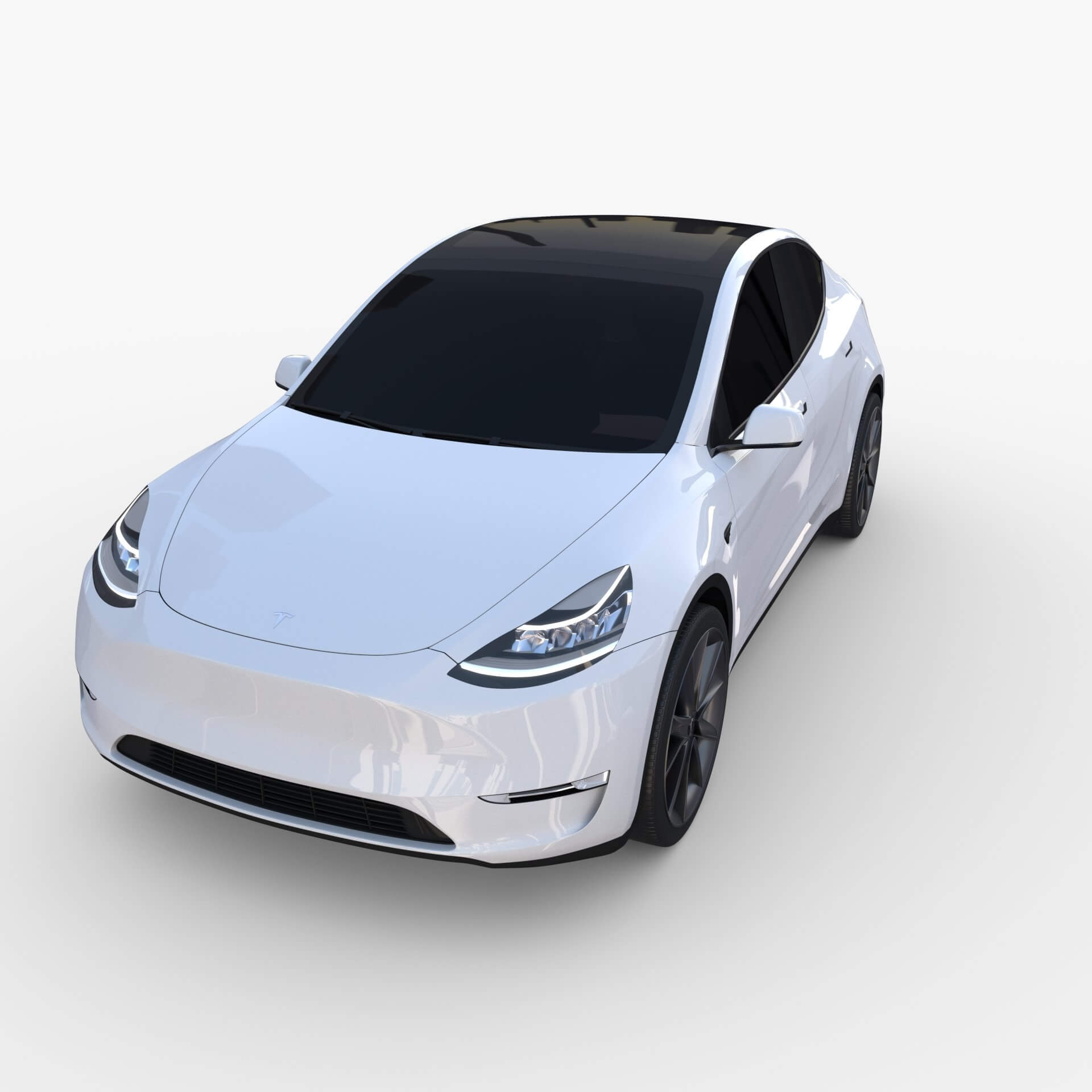 Tesla Model Y RWD White with Chassis by dragosburian