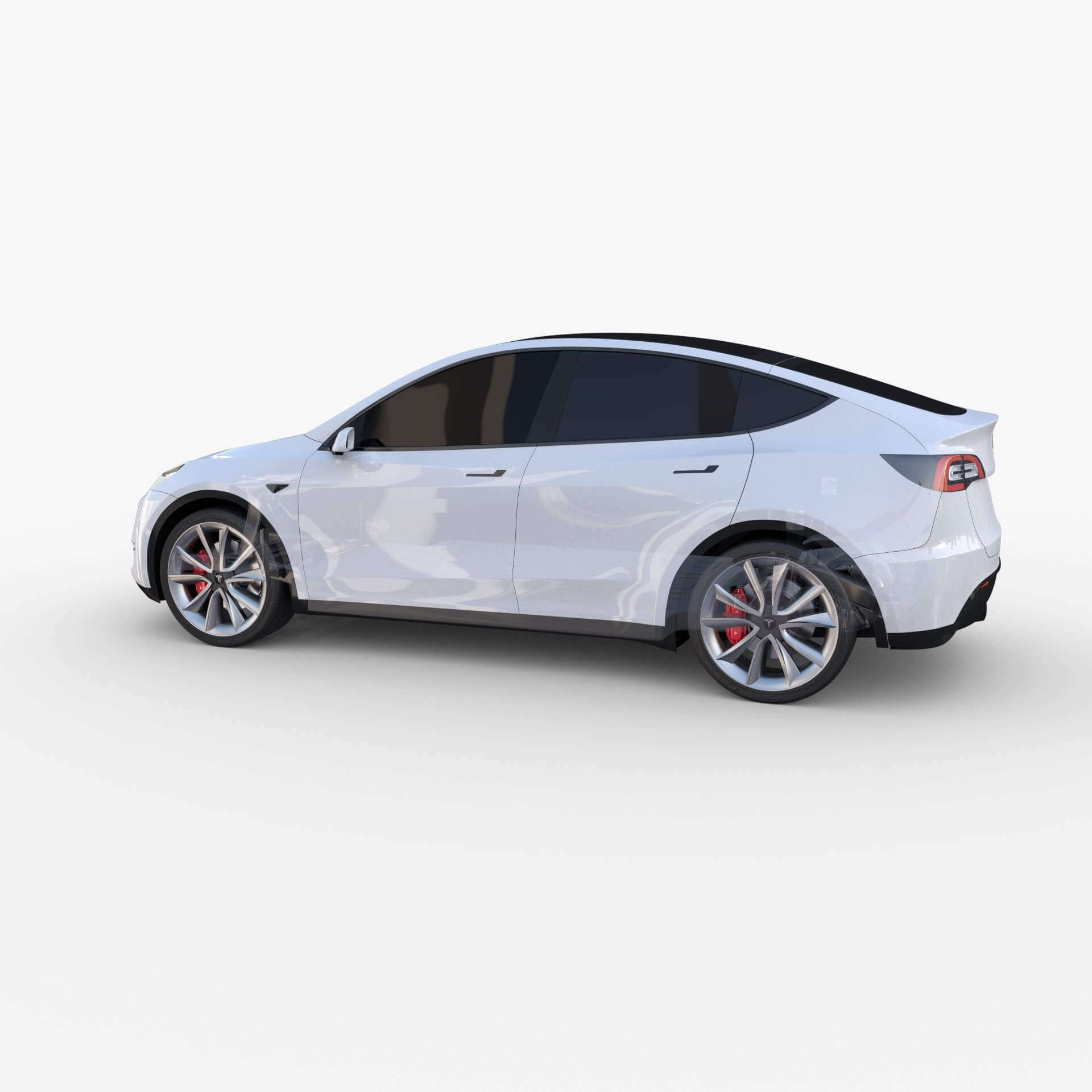 Tesla Model Y RWD White with Chassis by dragosburian