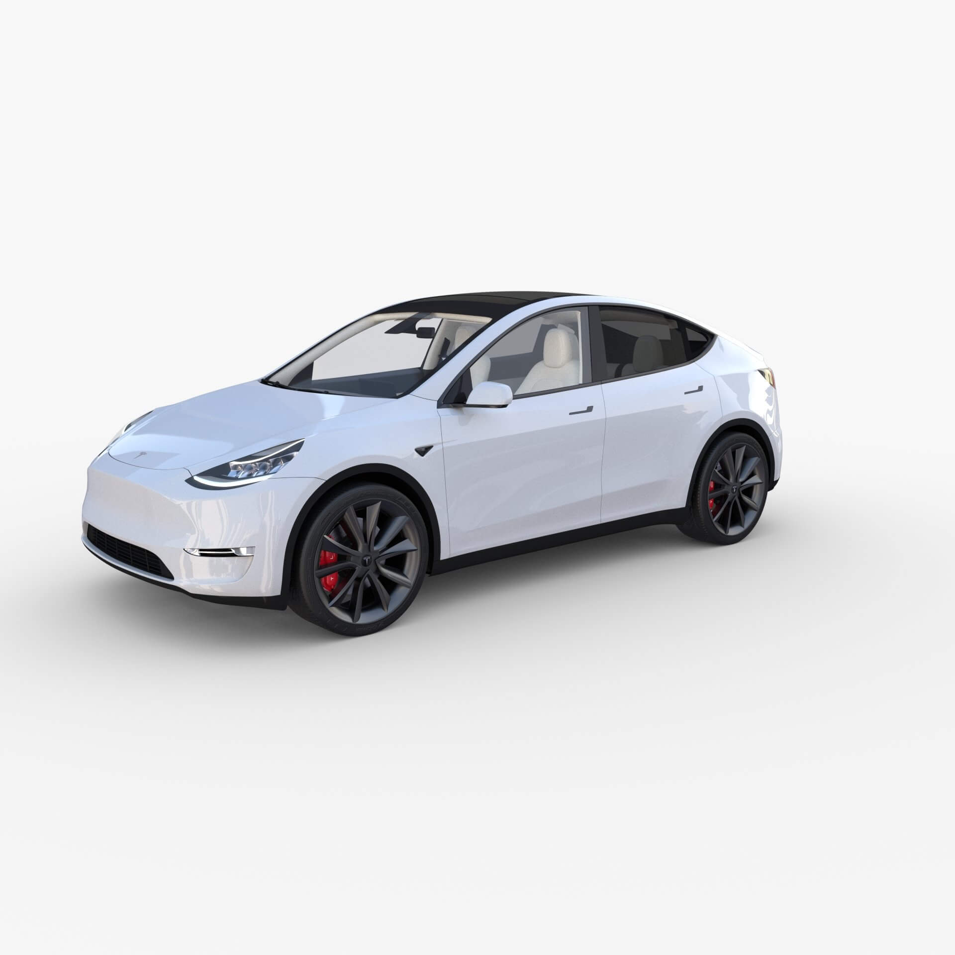 Tesla Model Y RWD White with Interior and Chassis by dragosburian