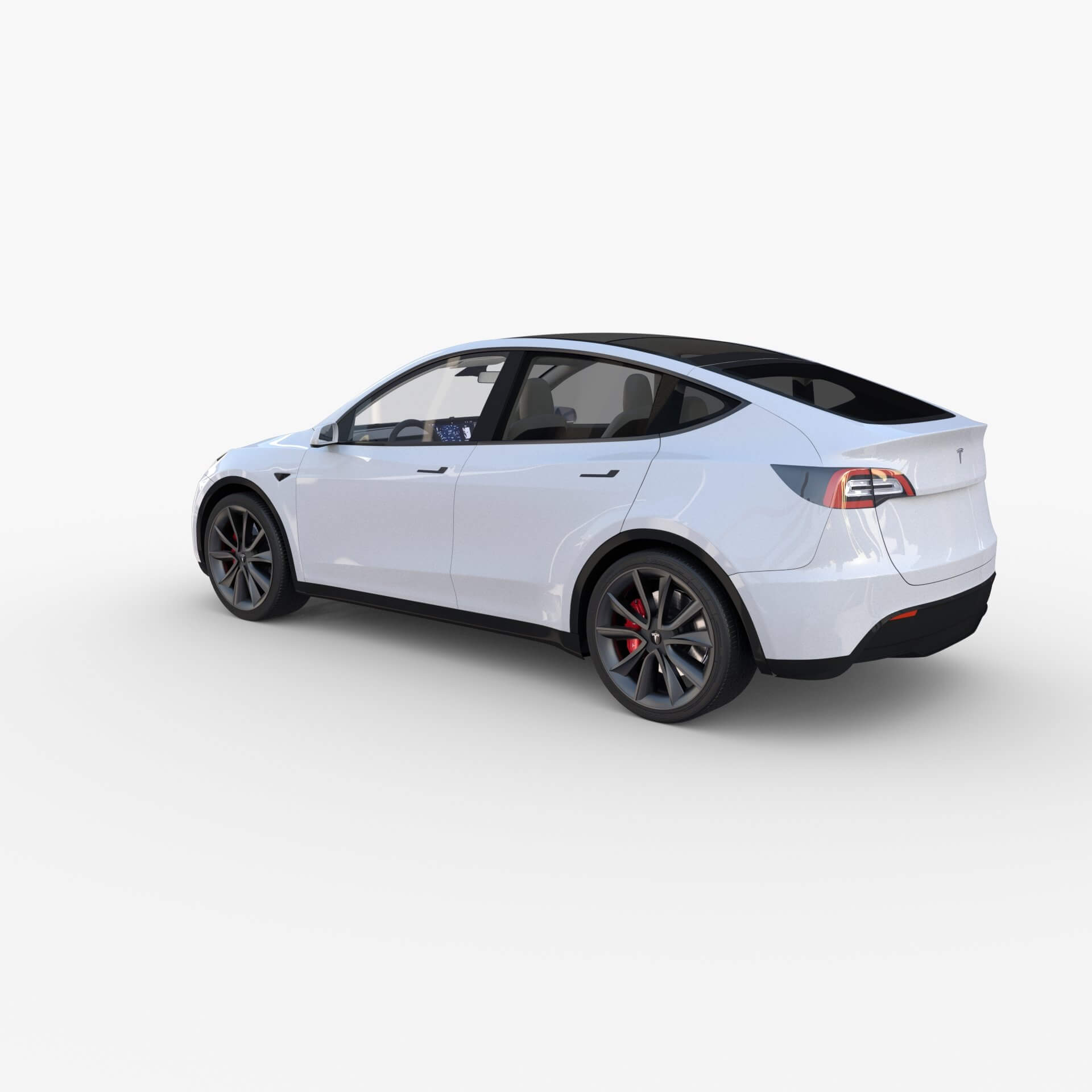 Tesla Model Y RWD White with Interior and Chassis by dragosburian