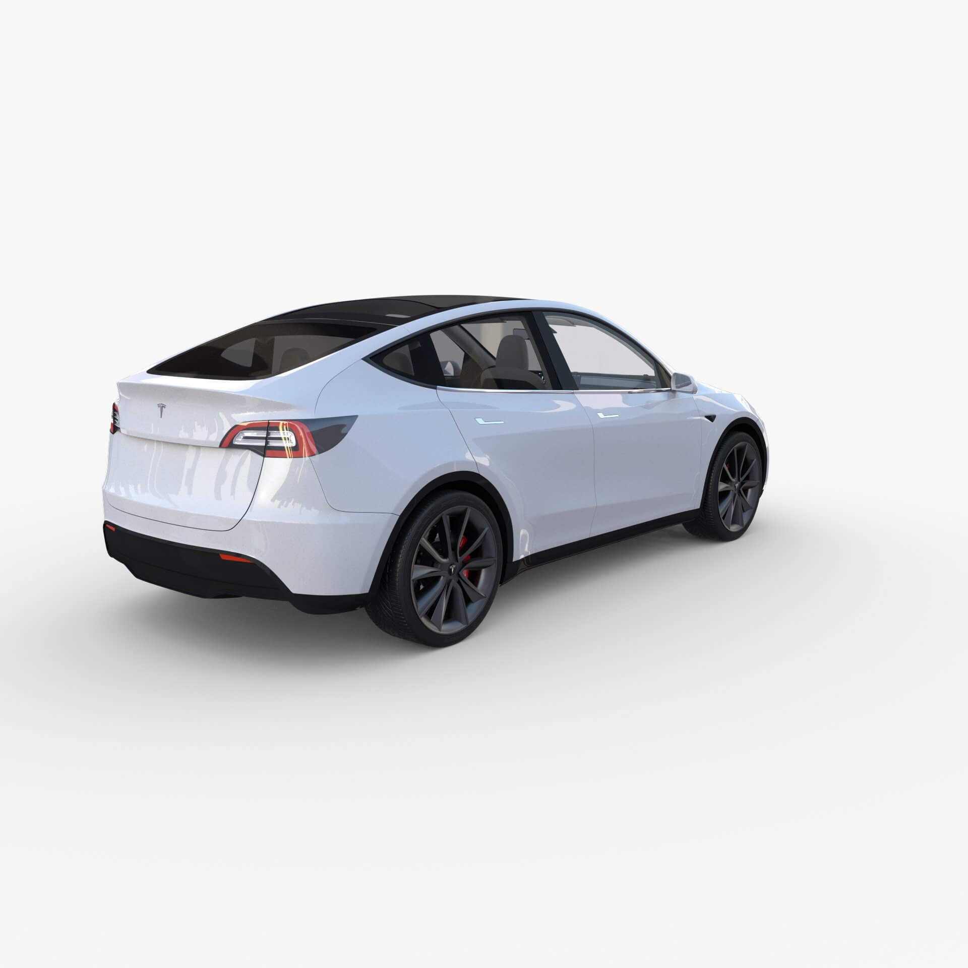 Tesla Model Y RWD White with Interior and Chassis by dragosburian