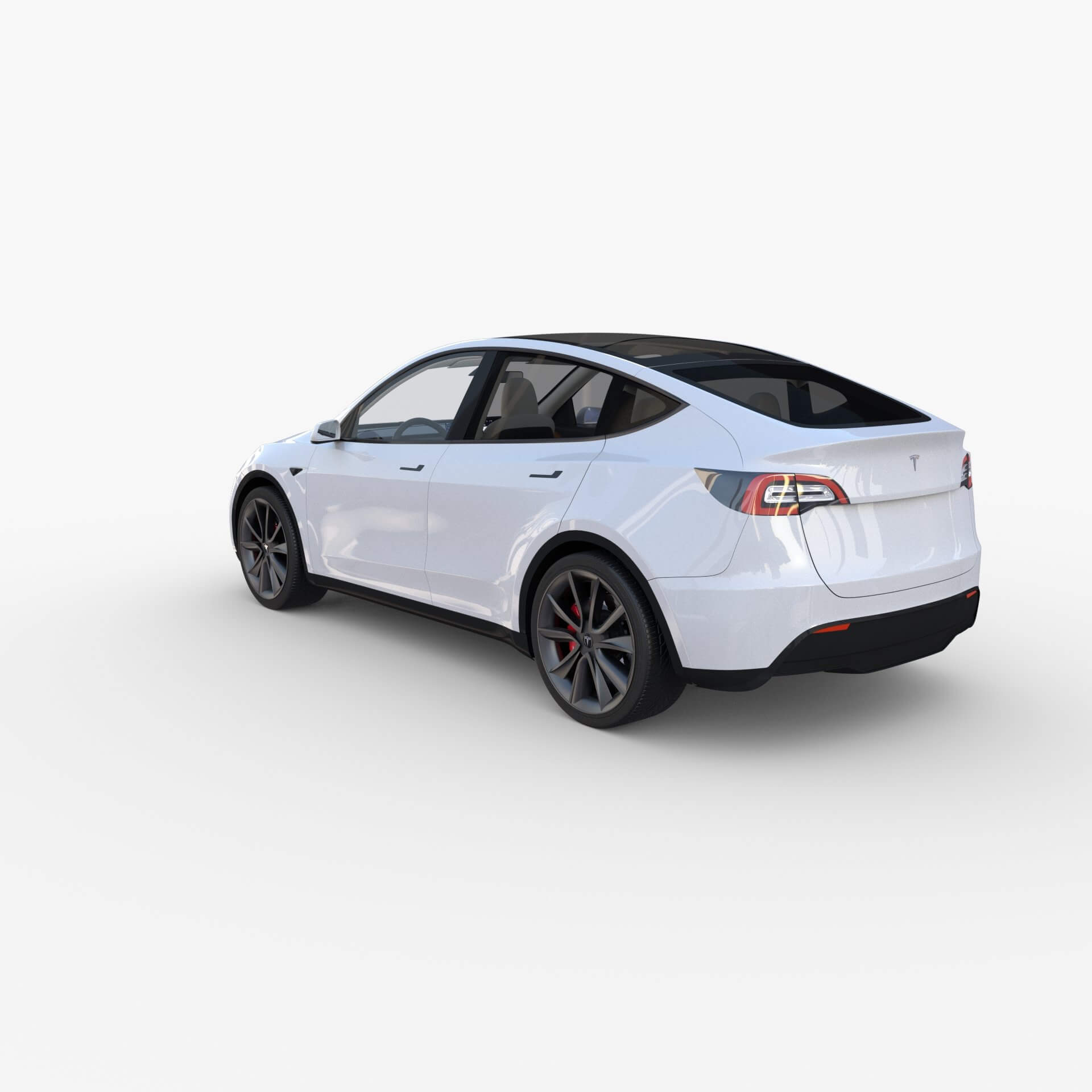 Tesla Model Y White with Interior by dragosburian