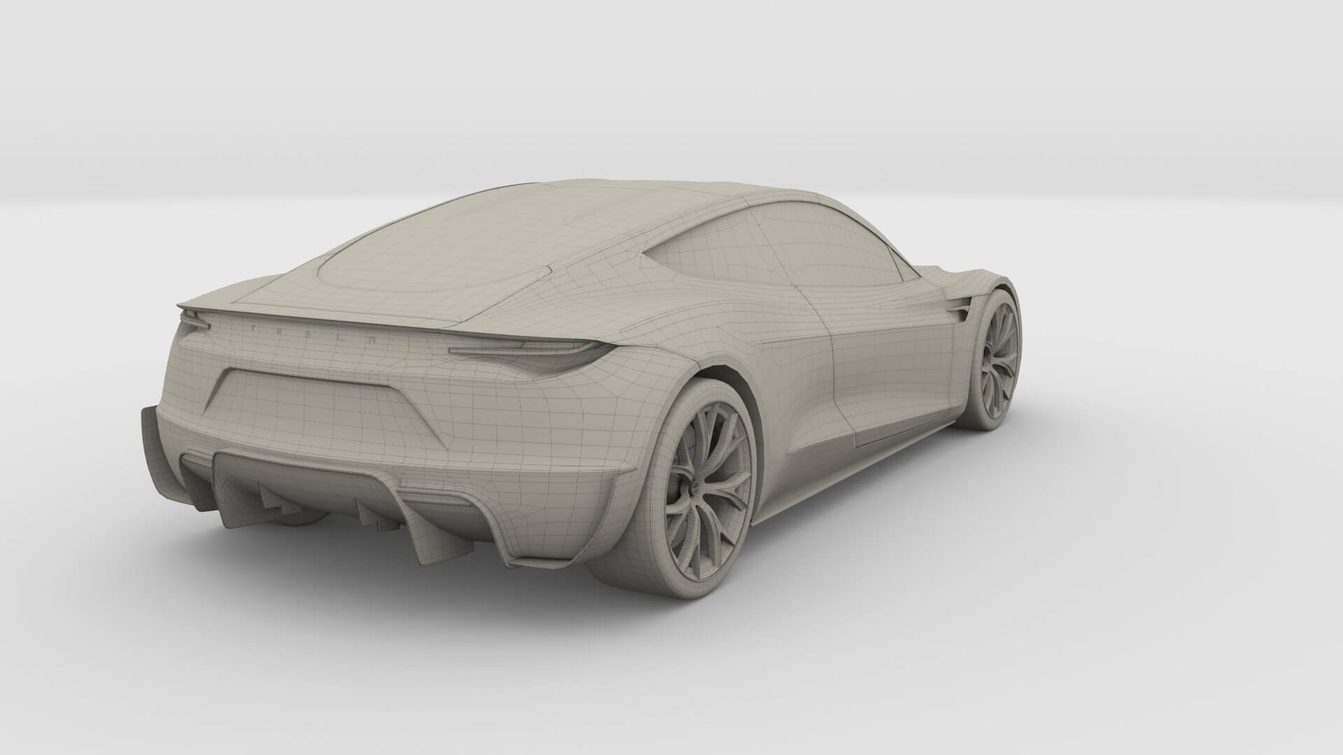 Tesla Roadster Electric Blue - 3D Model by dragosburian