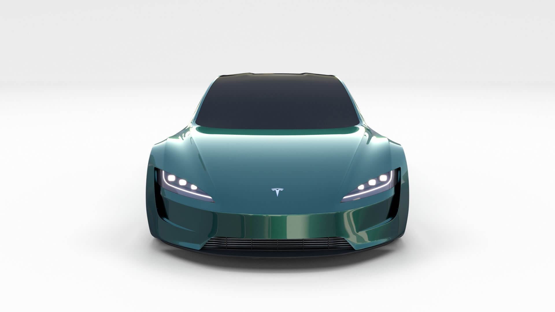 Tesla Roadster Green with Chassis - 3D Model by dragosburian