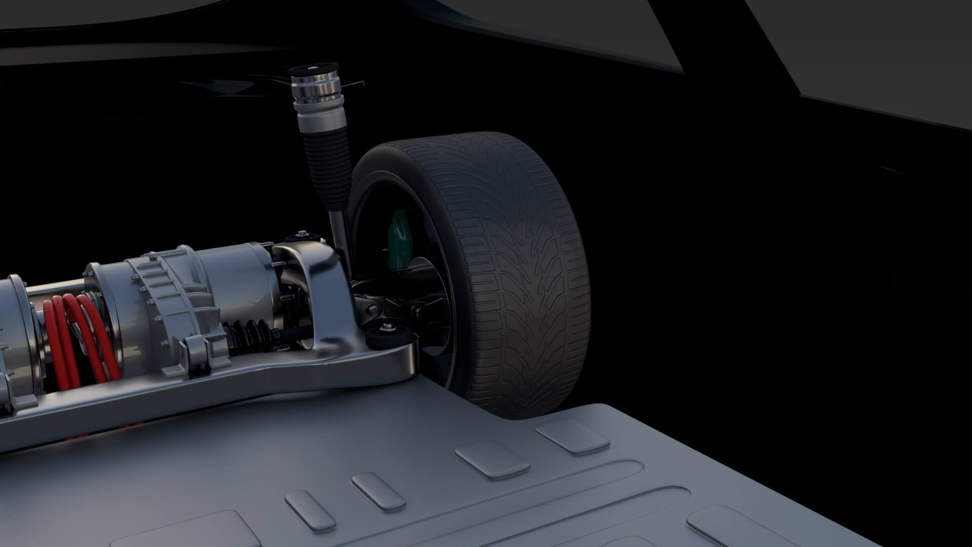 Tesla Roadster Green with Chassis - 3D Model by dragosburian