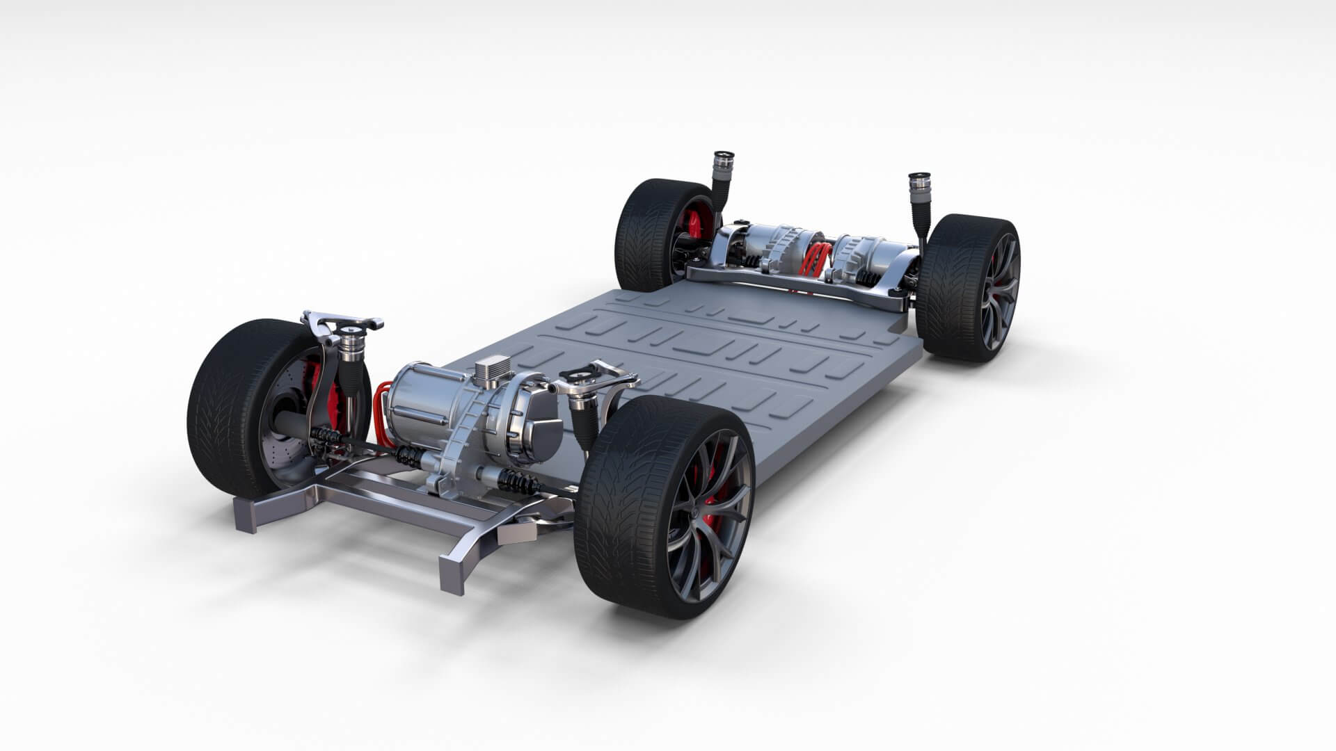 Tesla Roadster Green with Chassis - 3D Model by dragosburian