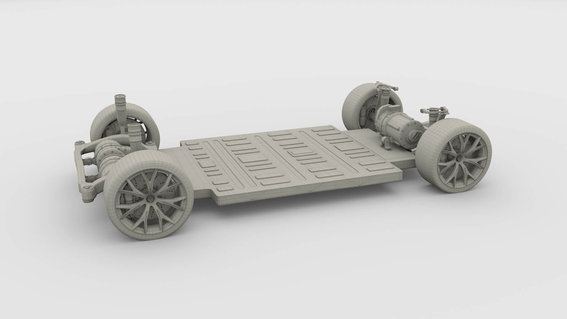 Tesla Roadster Green with Chassis - 3D Model by dragosburian