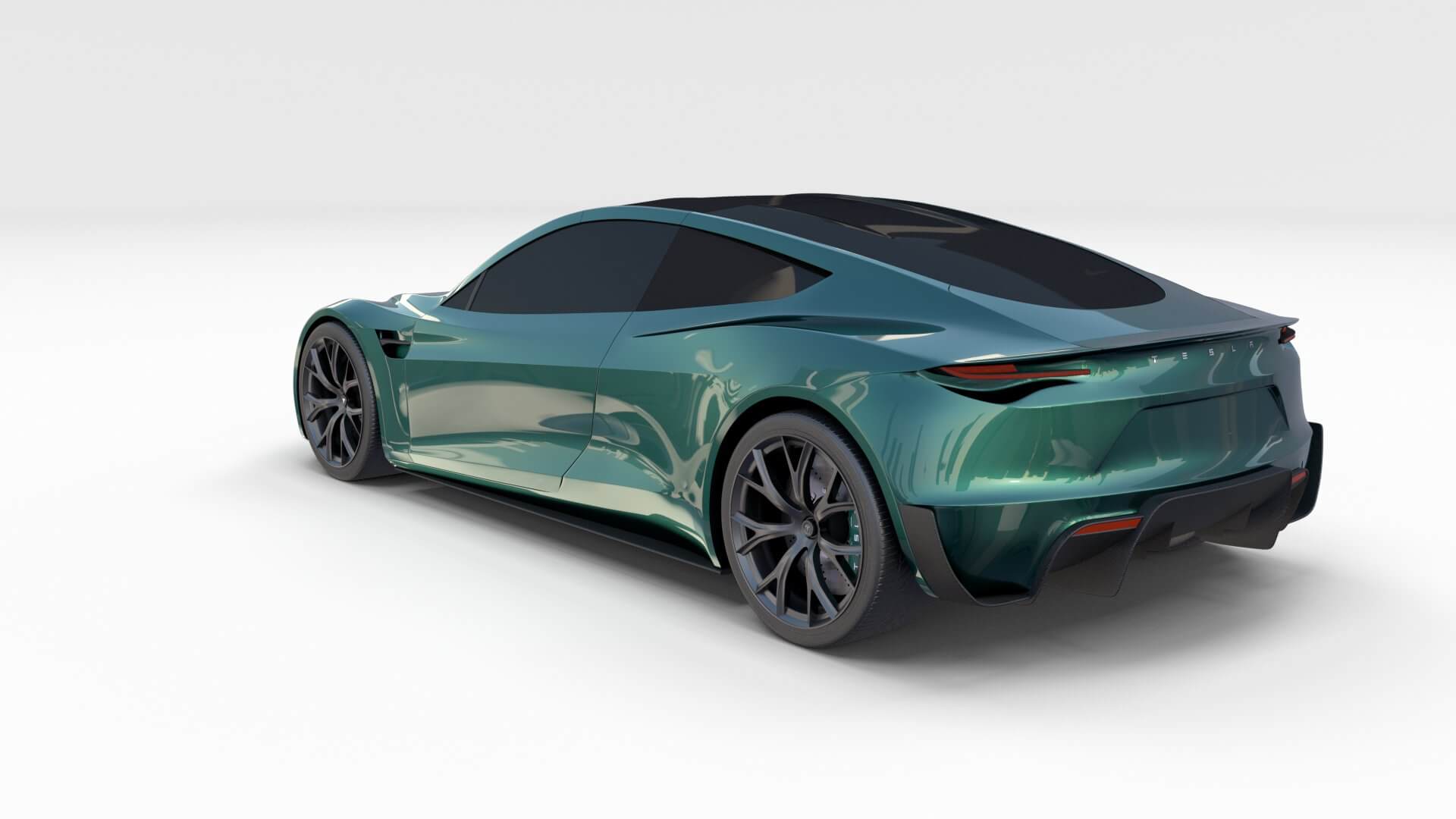 Tesla Roadster Green - 3D Model by dragosburian
