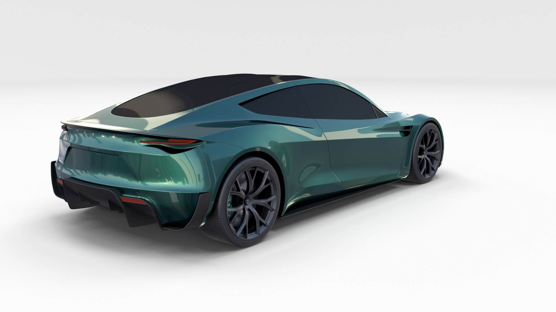 Tesla Roadster Green - 3D Model by dragosburian