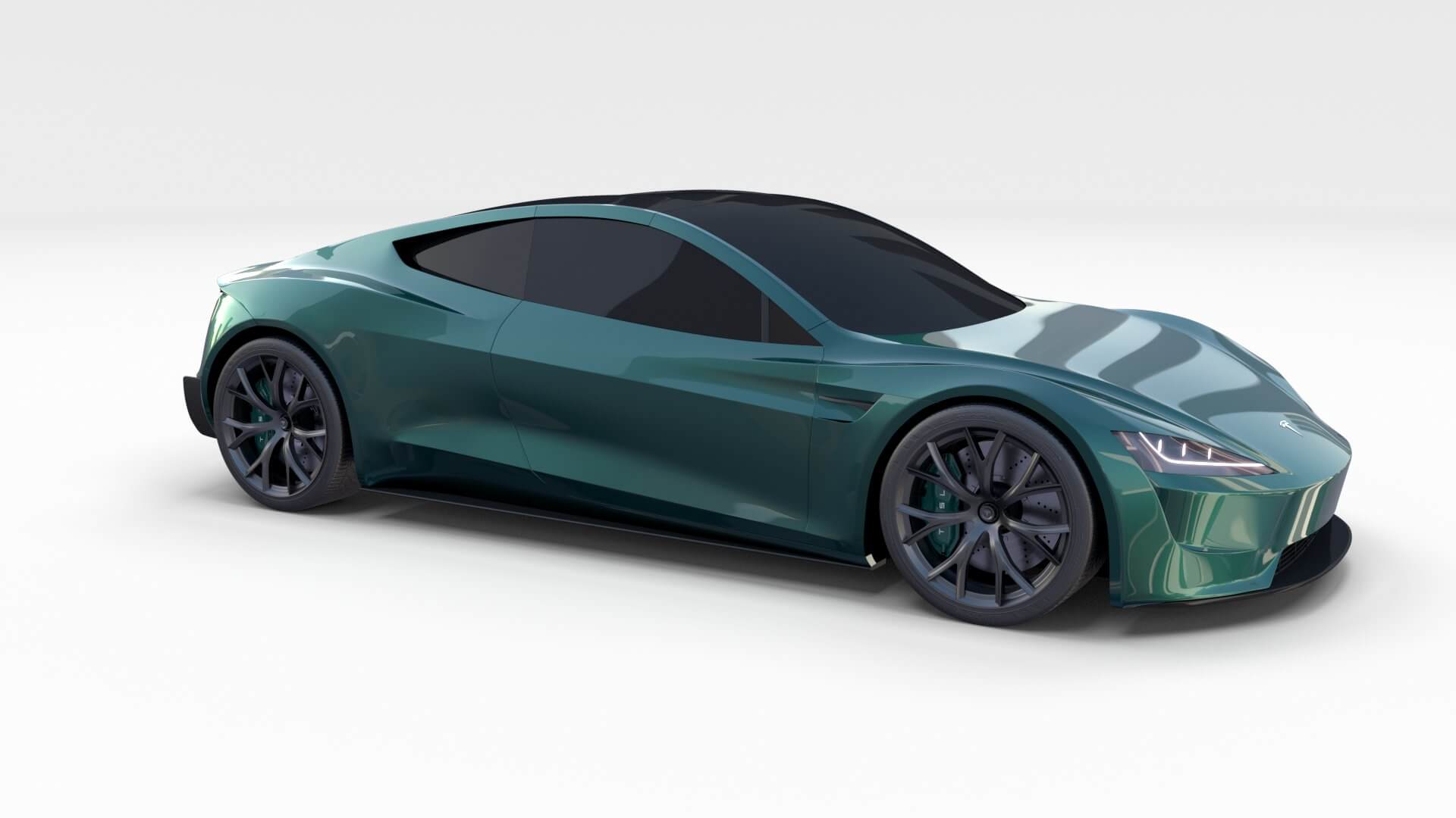 Tesla Roadster Green - 3D Model by dragosburian