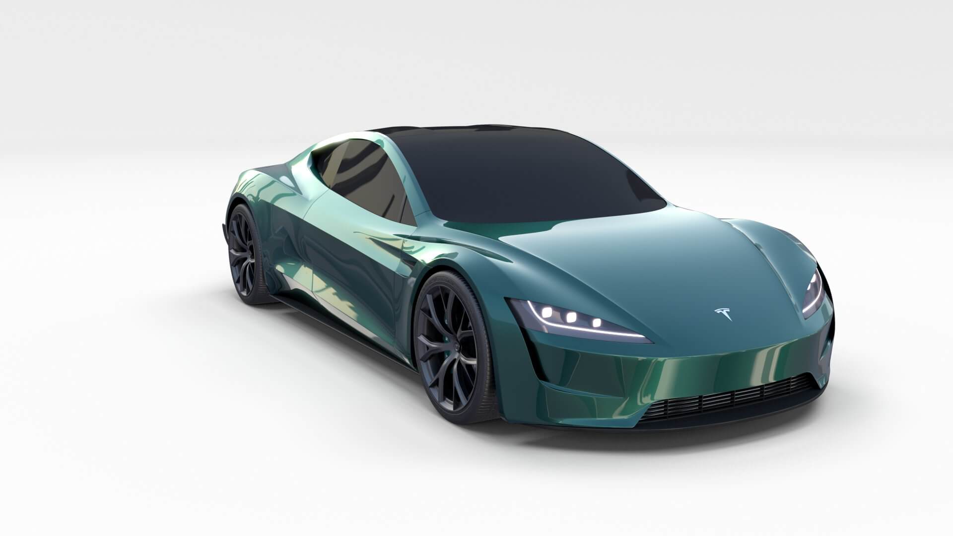 Tesla Roadster Green - 3D Model by dragosburian