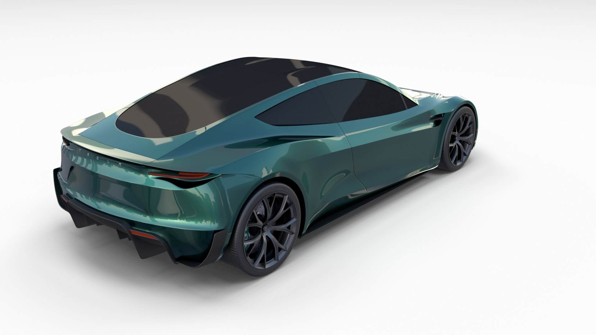 Tesla Roadster Green - 3D Model by dragosburian