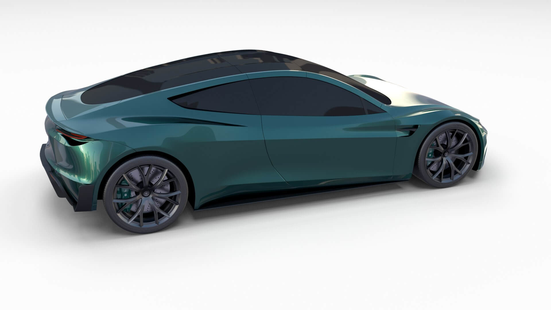 Tesla Roadster Green - 3D Model by dragosburian