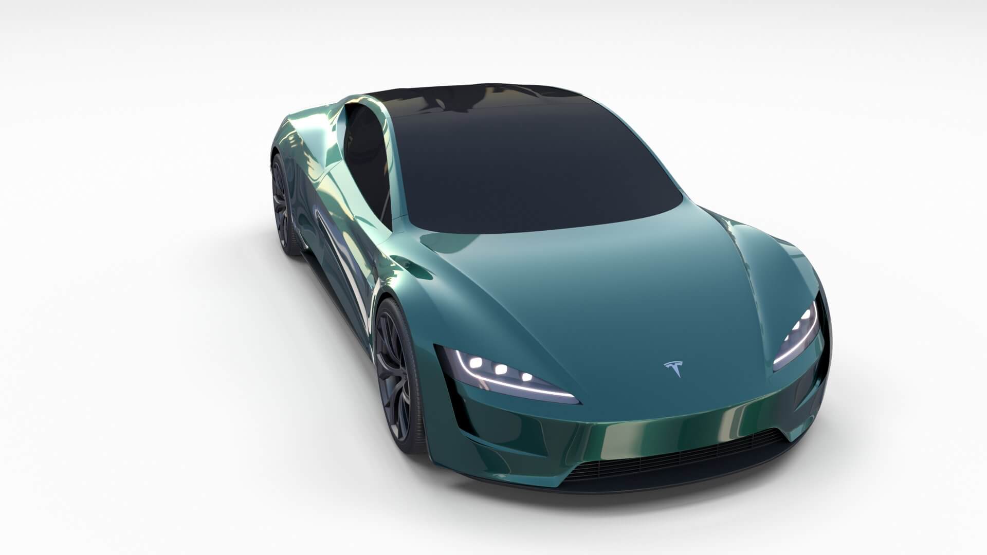 Tesla Roadster Green - 3D Model by dragosburian