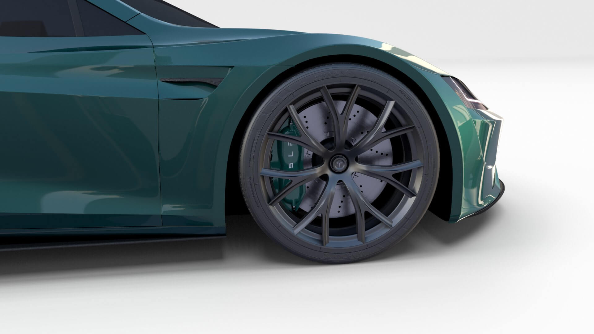 Tesla Roadster Green - 3D Model by dragosburian