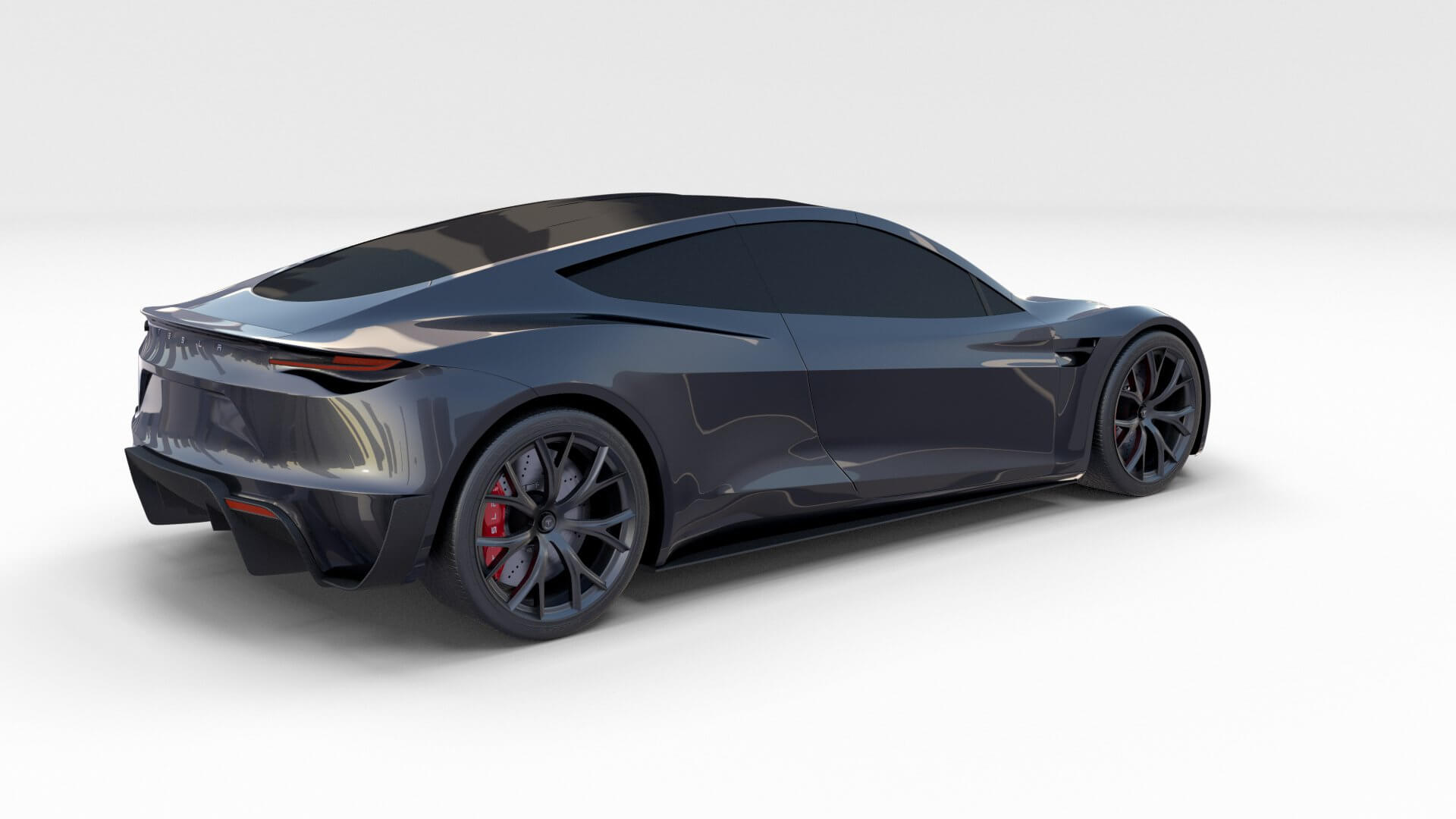 Tesla Roadster Midnight Silver - 3D Model by dragosburian