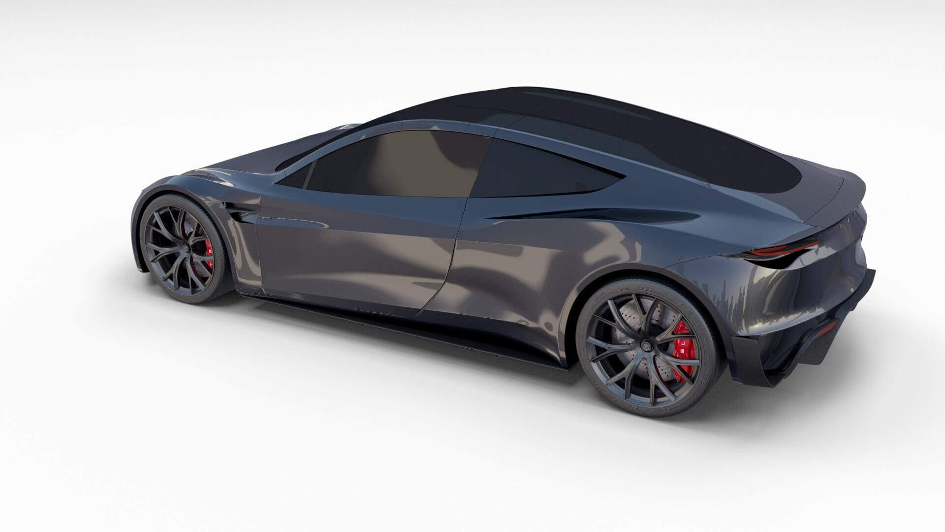 Tesla Roadster Midnight Silver - 3D Model by dragosburian