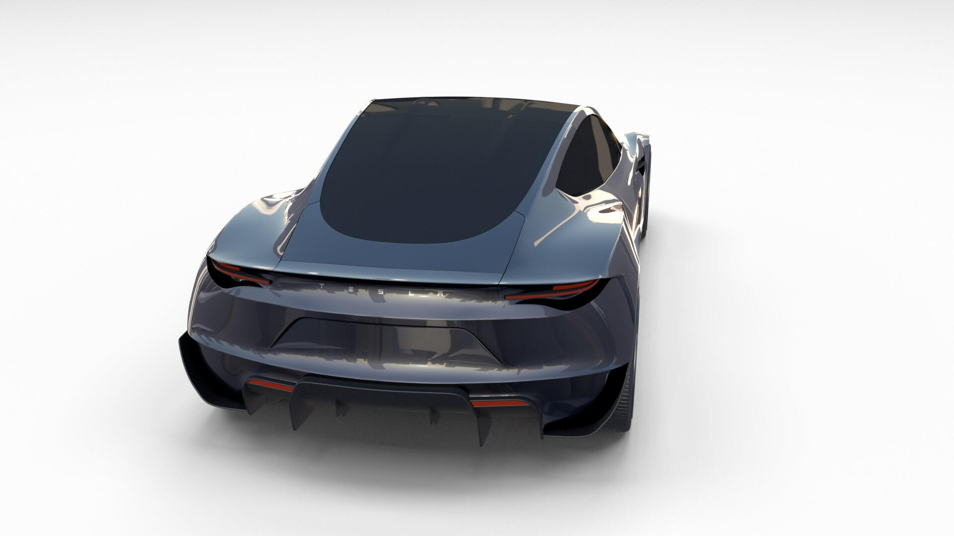 Tesla Roadster Midnight Silver - 3D Model by dragosburian