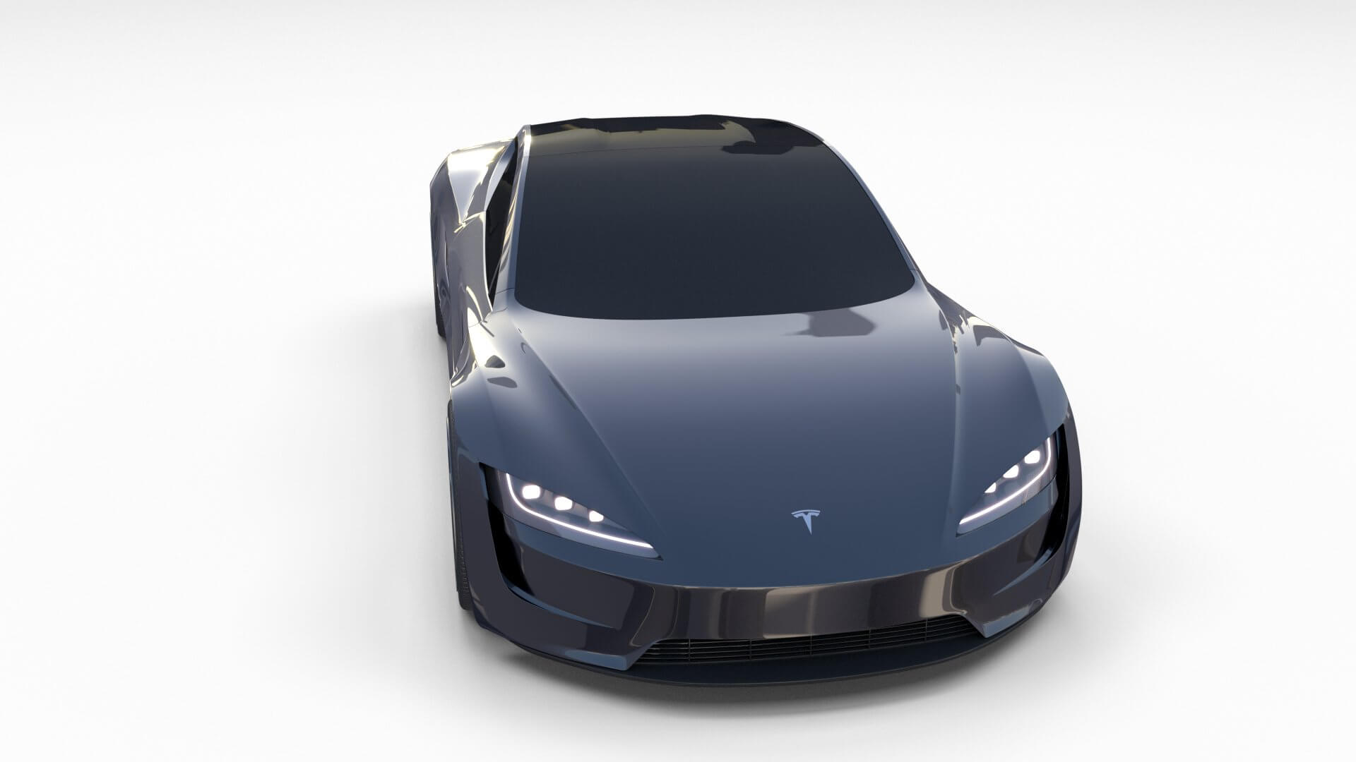Tesla Roadster Midnight Silver - 3D Model by dragosburian