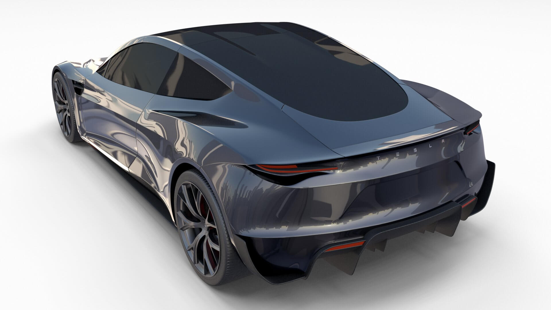 Tesla Roadster Midnight Silver - 3D Model by dragosburian