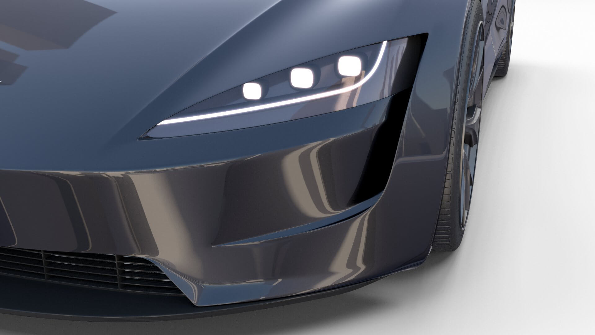 Tesla Roadster Midnight Silver - 3D Model by dragosburian