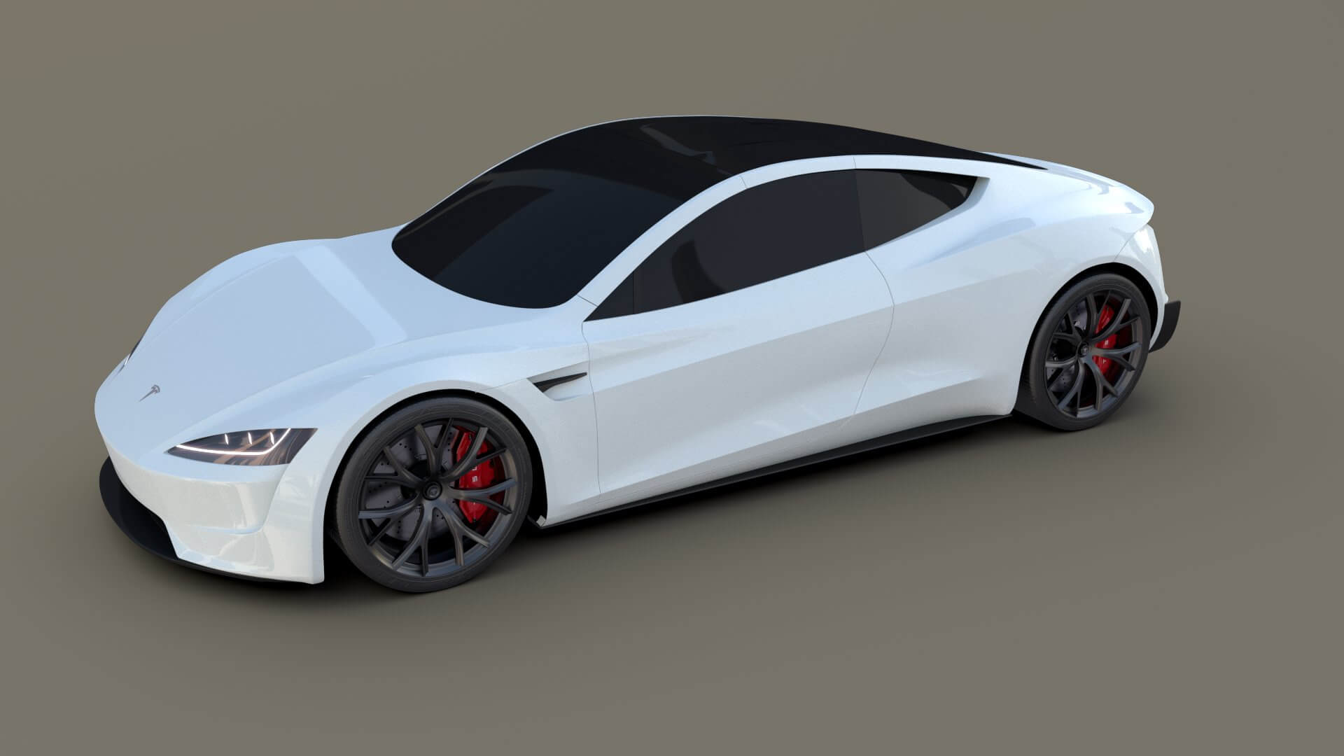 Tesla Roadster White with Chassis - 3D Model by dragosburian