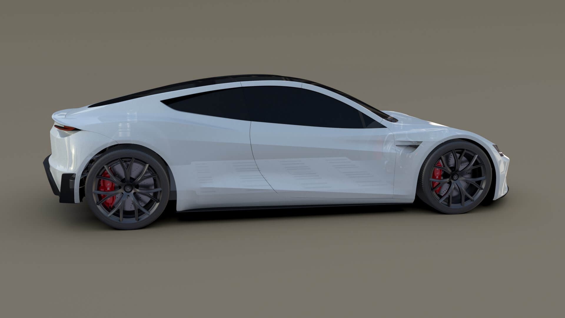 Tesla Roadster White with Chassis - 3D Model by dragosburian