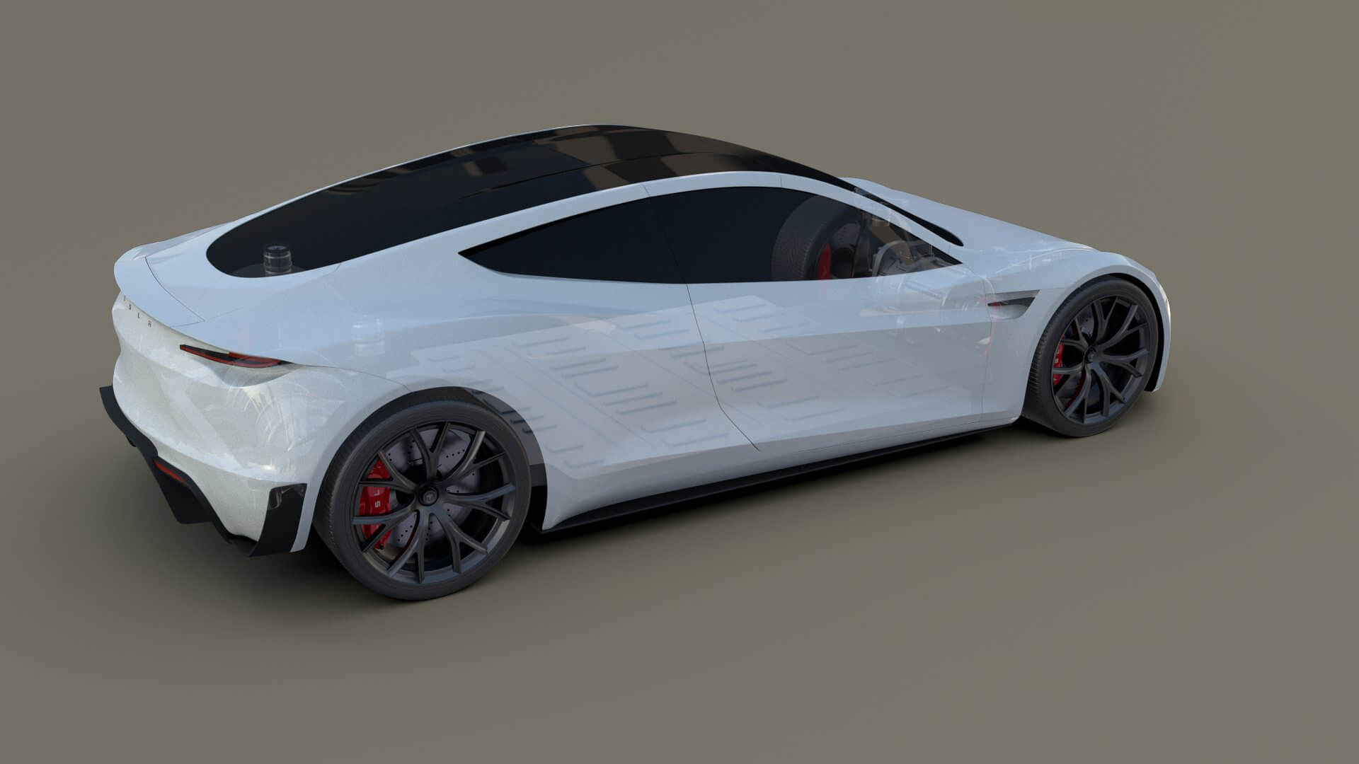 Tesla Roadster White with Chassis - 3D Model by dragosburian
