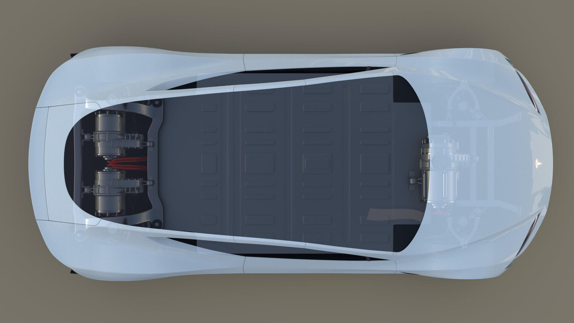 Tesla Roadster White with Chassis - 3D Model by dragosburian
