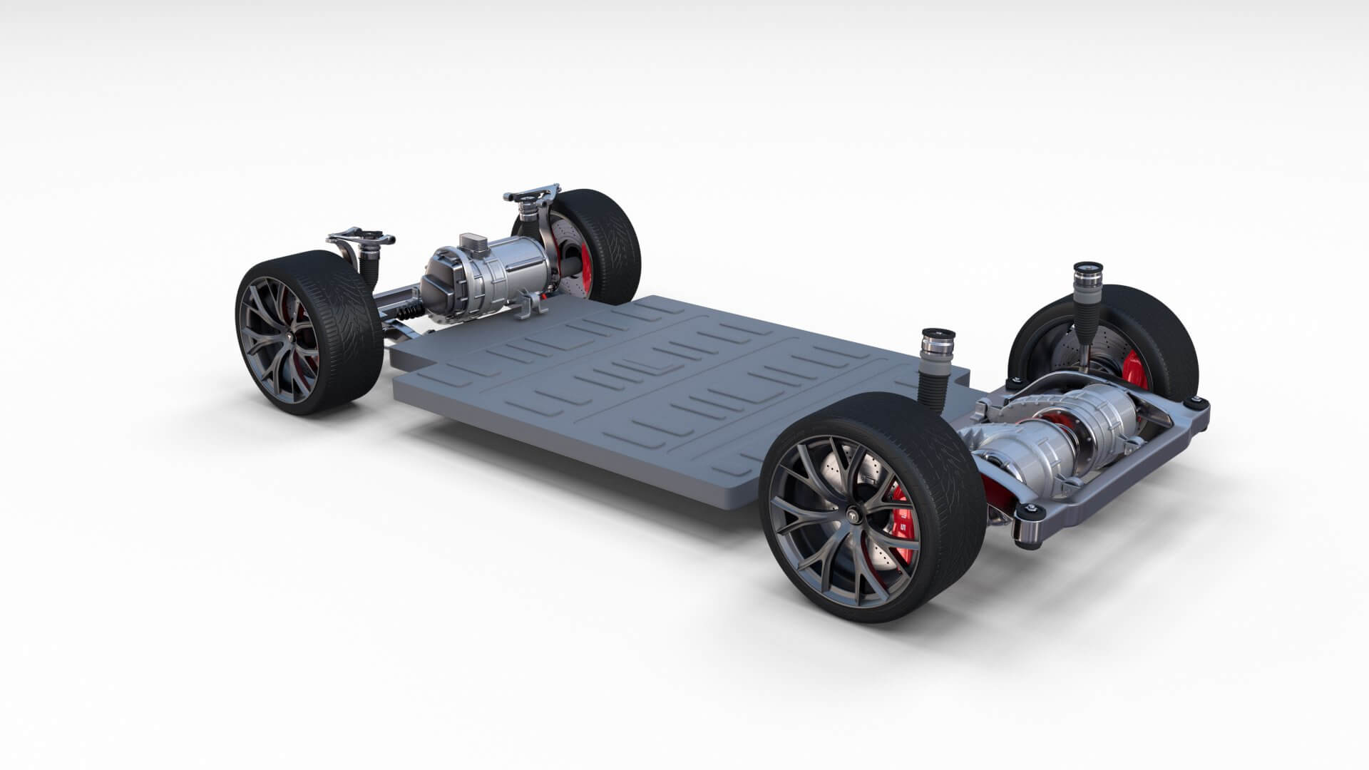 Tesla Roadster White with Chassis - 3D Model by dragosburian