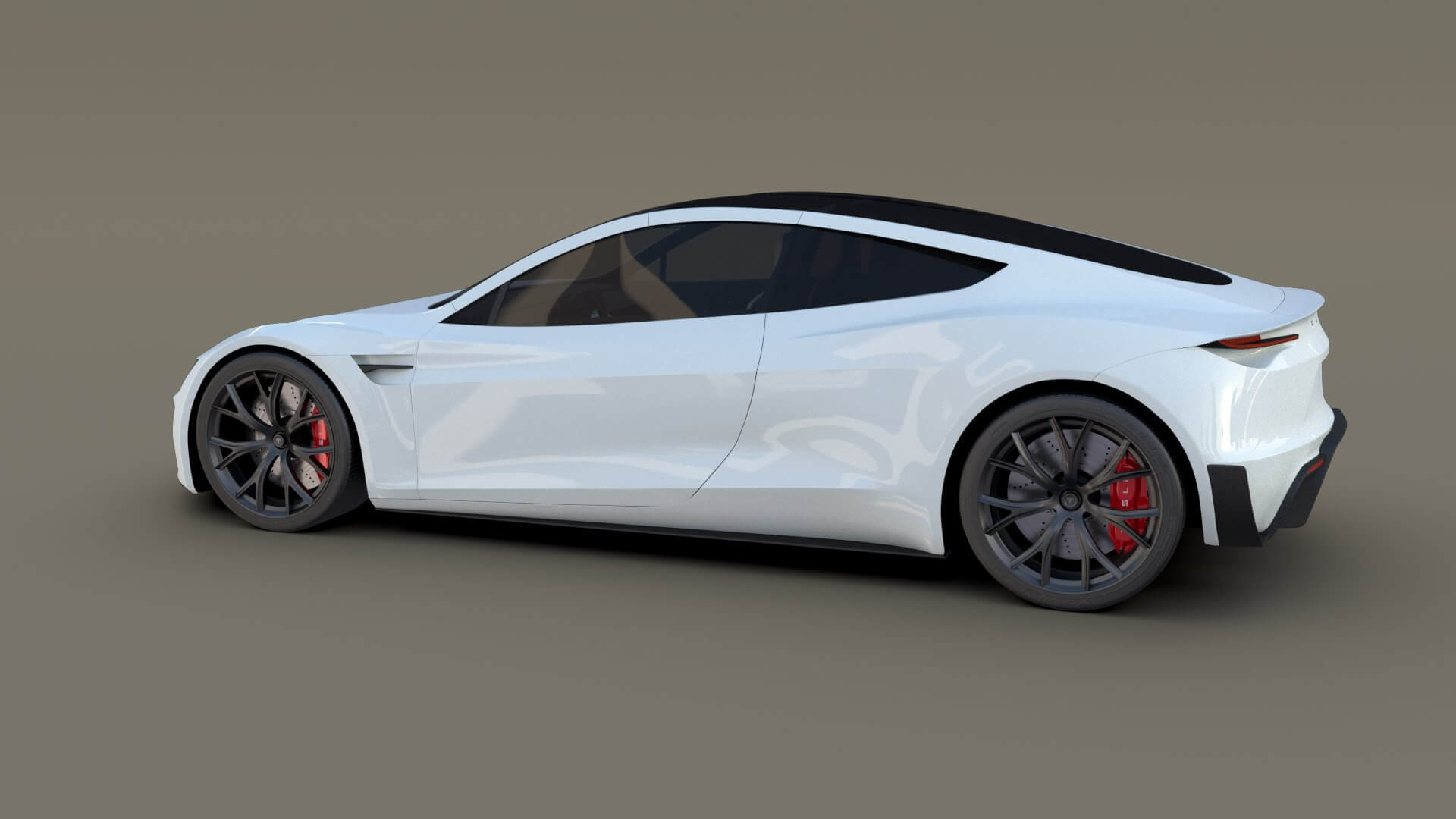 Tesla Roadster White with Interior - 3D Model by dragosburian