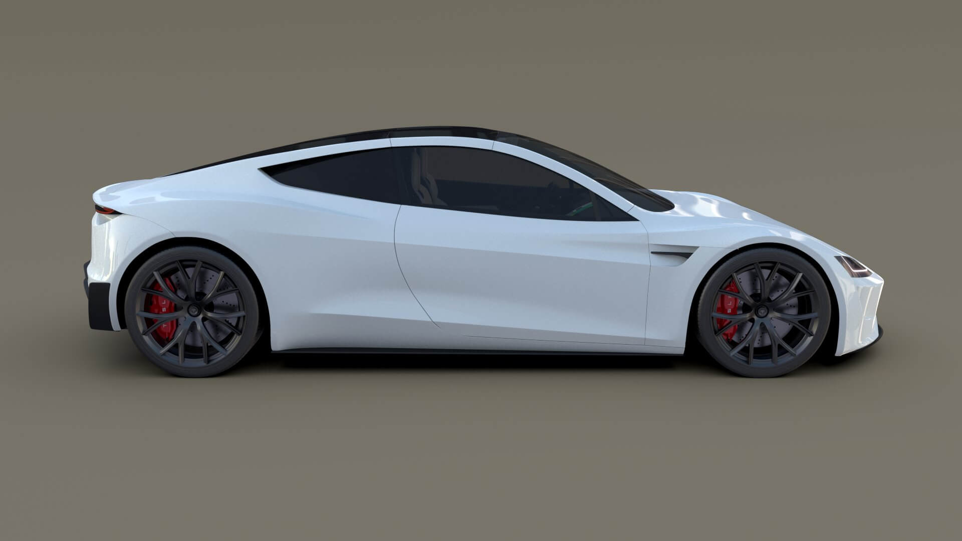 Tesla Roadster White with Interior - 3D Model by dragosburian