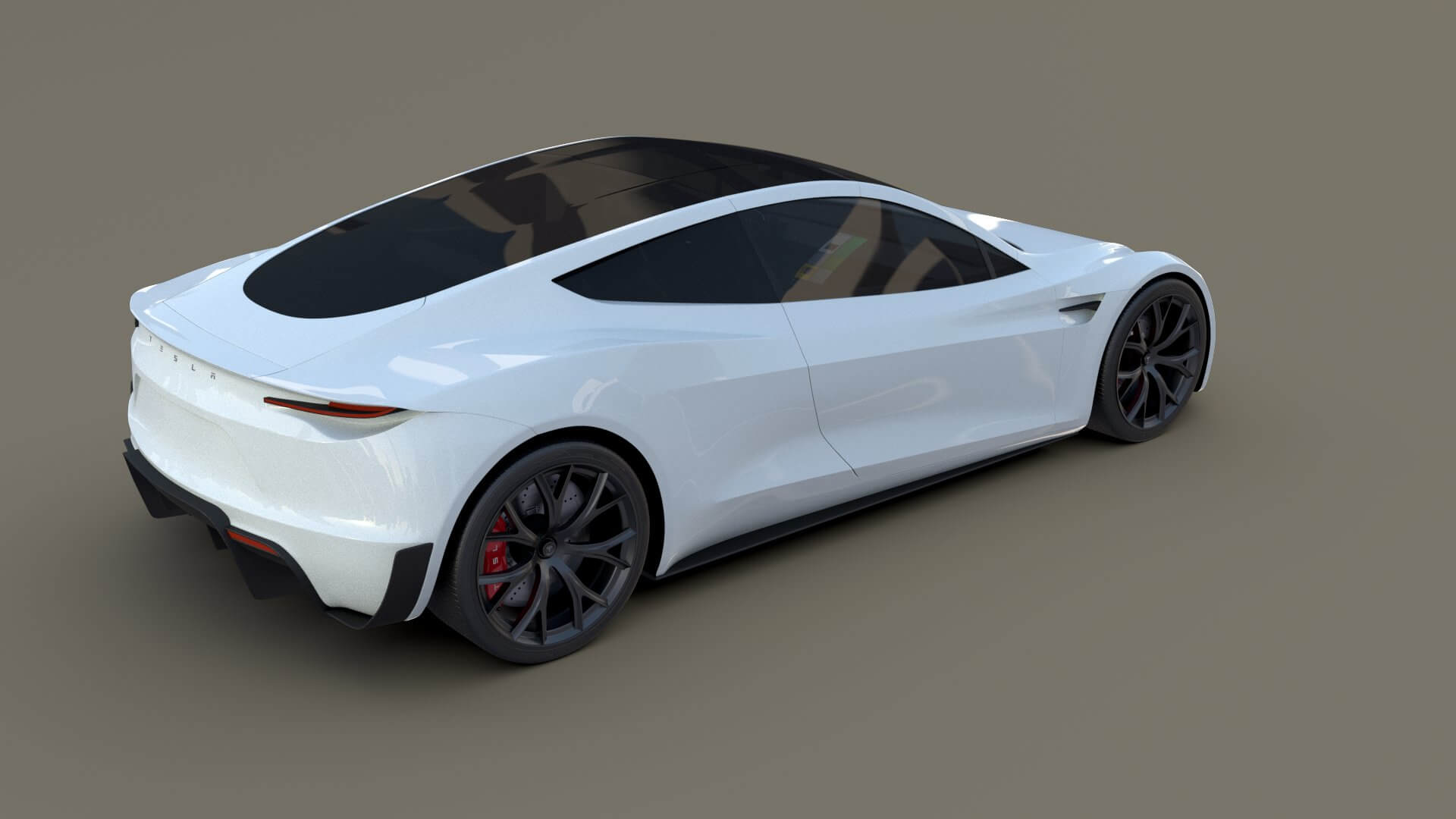 Tesla Roadster White with Interior - 3D Model by dragosburian