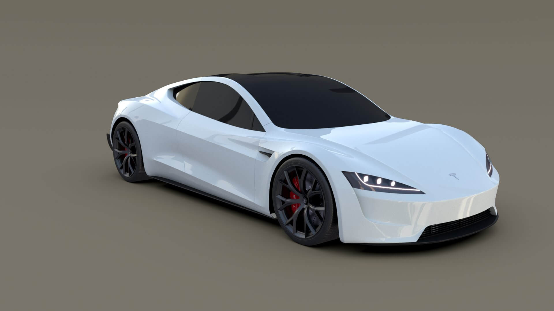 Tesla Roadster White - 3D Model by dragosburian
