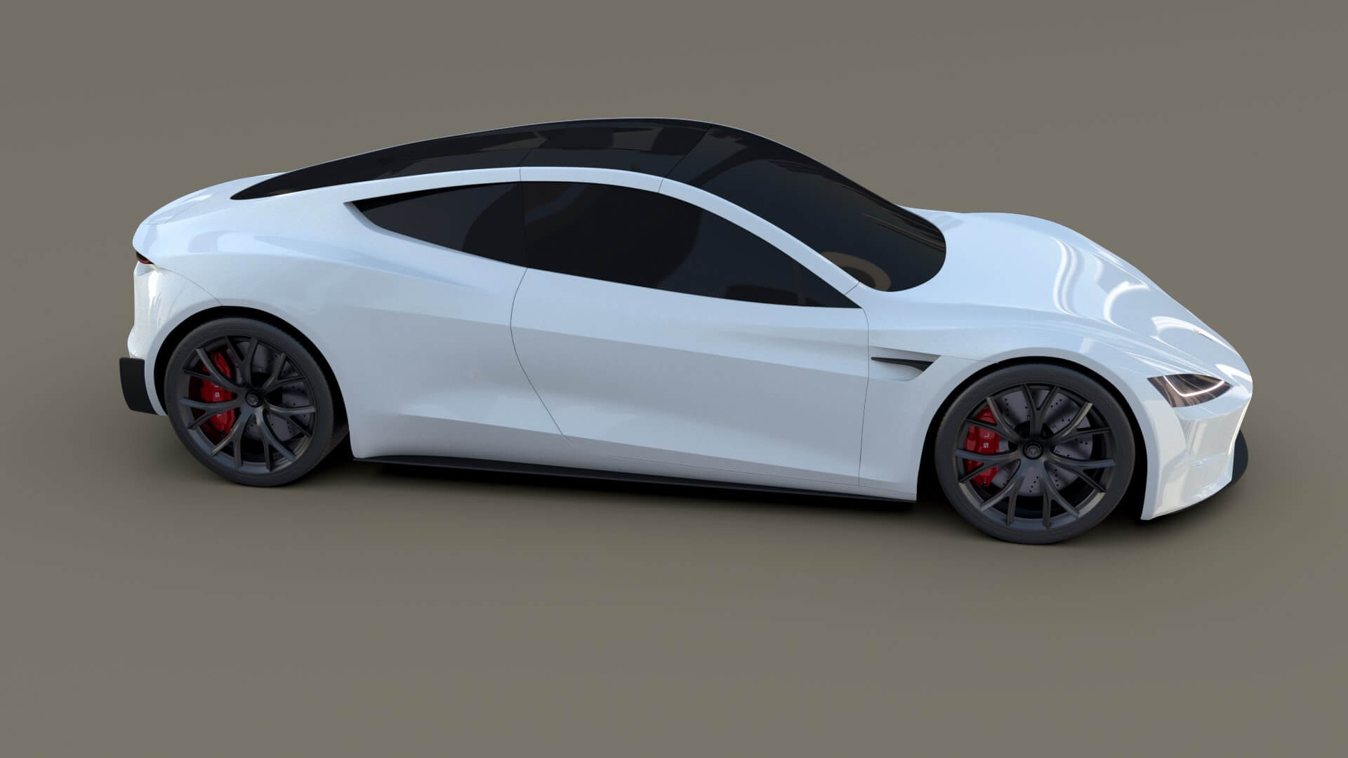 Tesla Roadster White - 3D Model by dragosburian