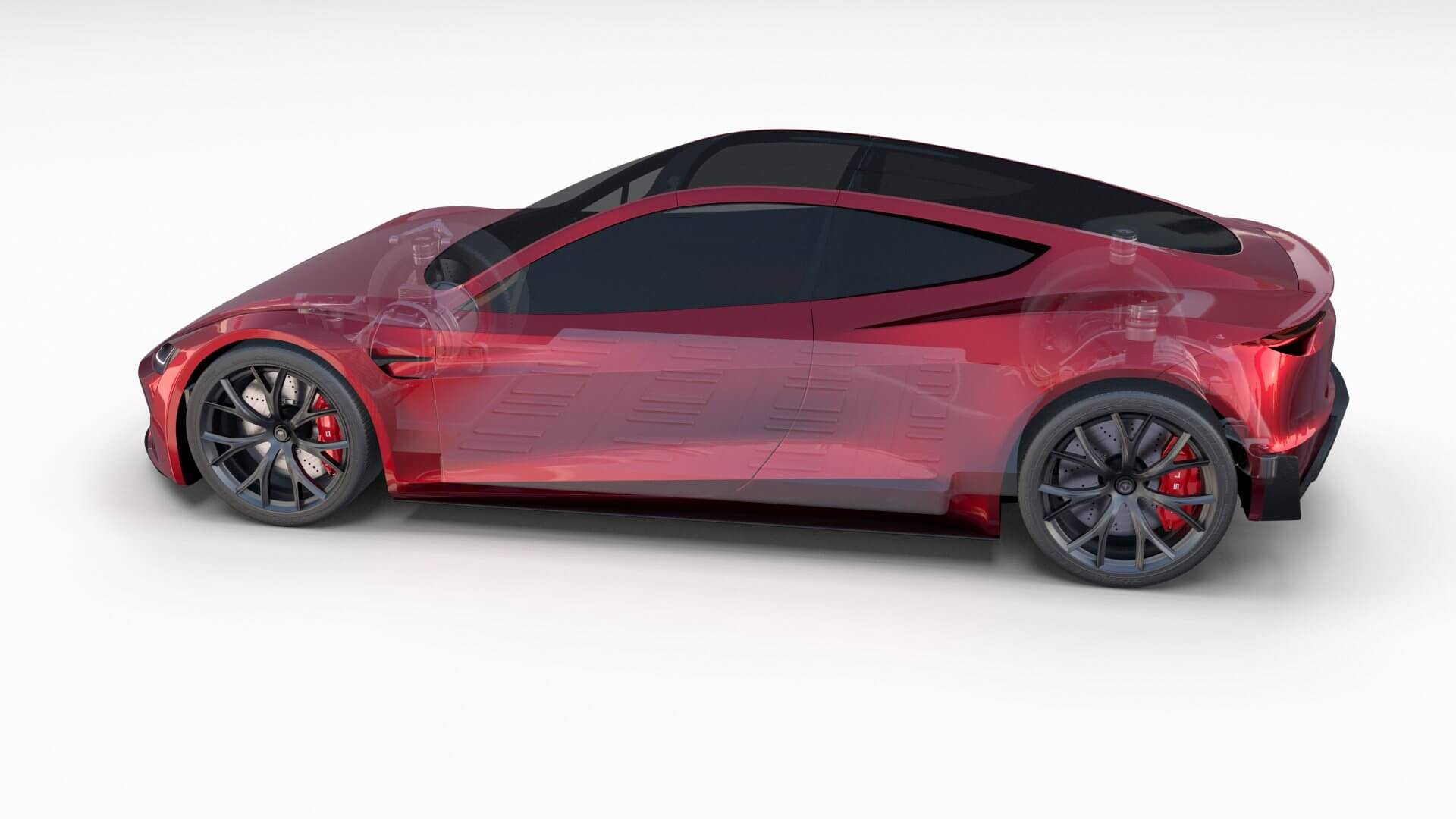 Tesla Roadster with Chassis - 3D Model by dragosburian
