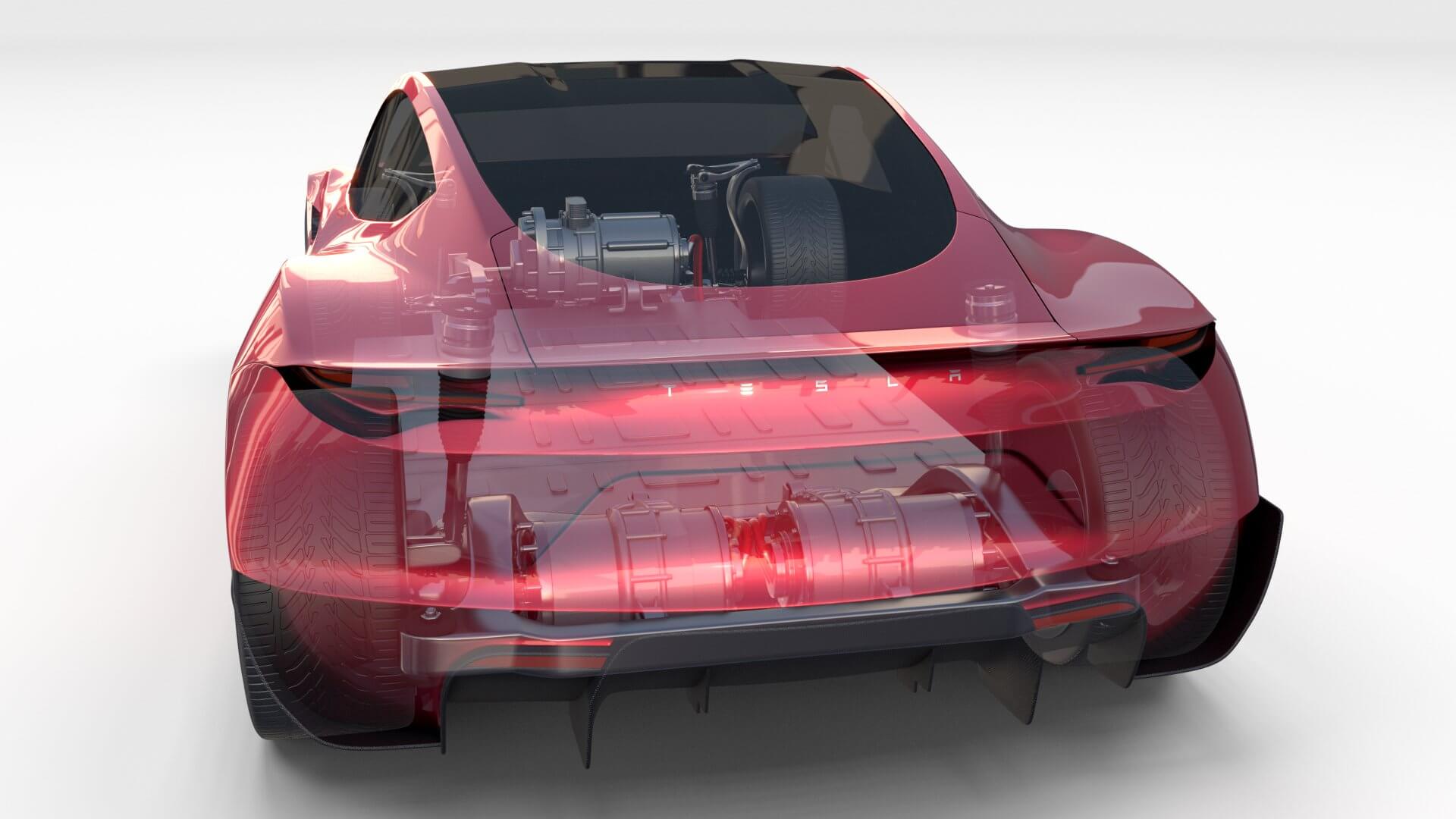 Tesla Roadster with Chassis - 3D Model by dragosburian