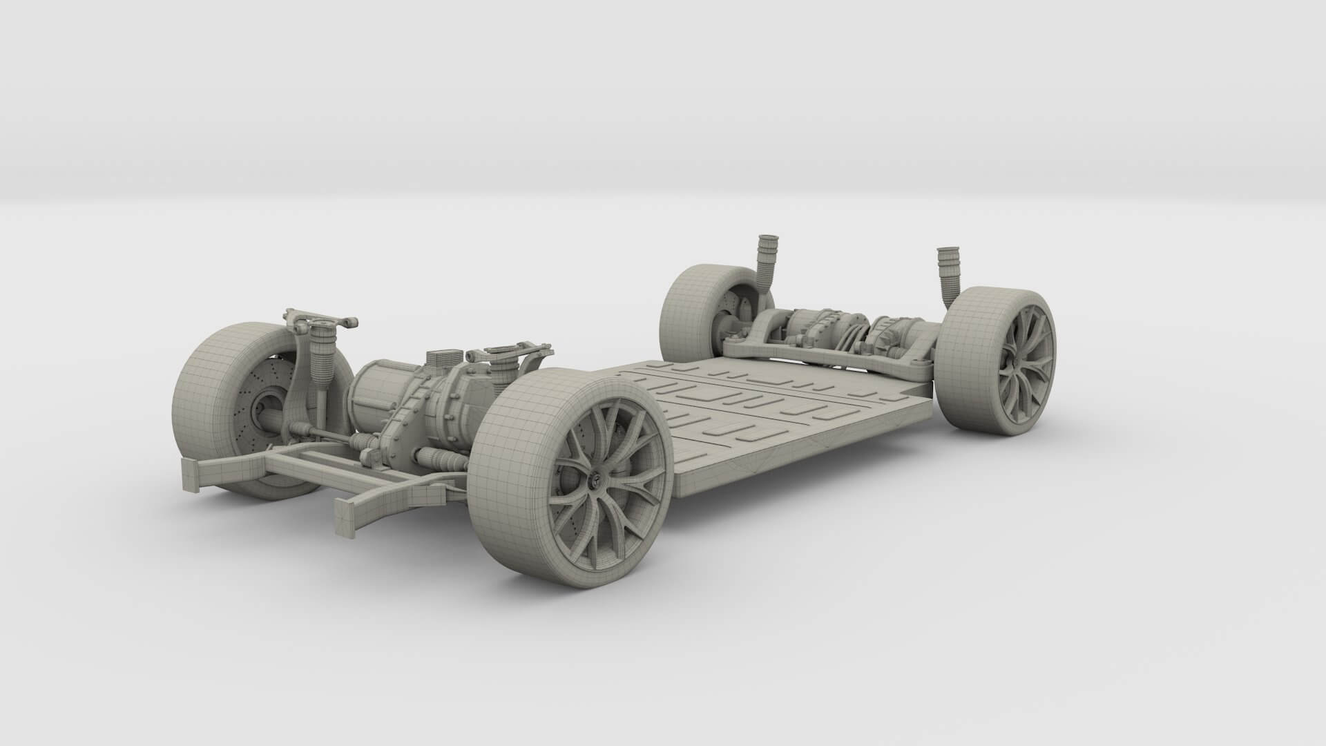 Tesla Roadster with Chassis - 3D Model by dragosburian