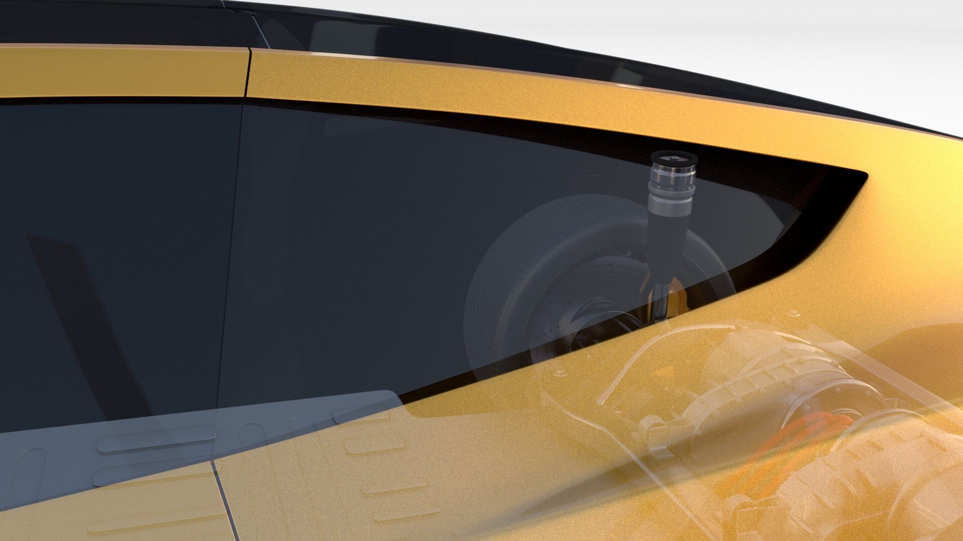 Tesla Roadster Yellow with Chassis - 3D Model by dragosburian