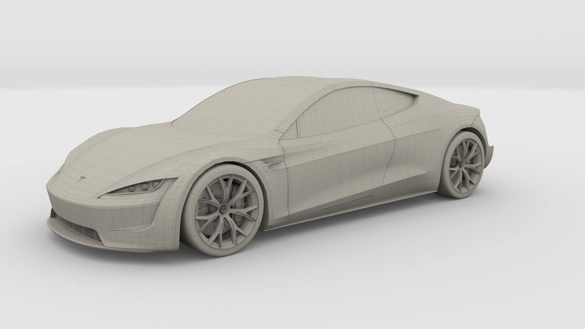 Tesla Roadster Yellow - 3D Model by dragosburian