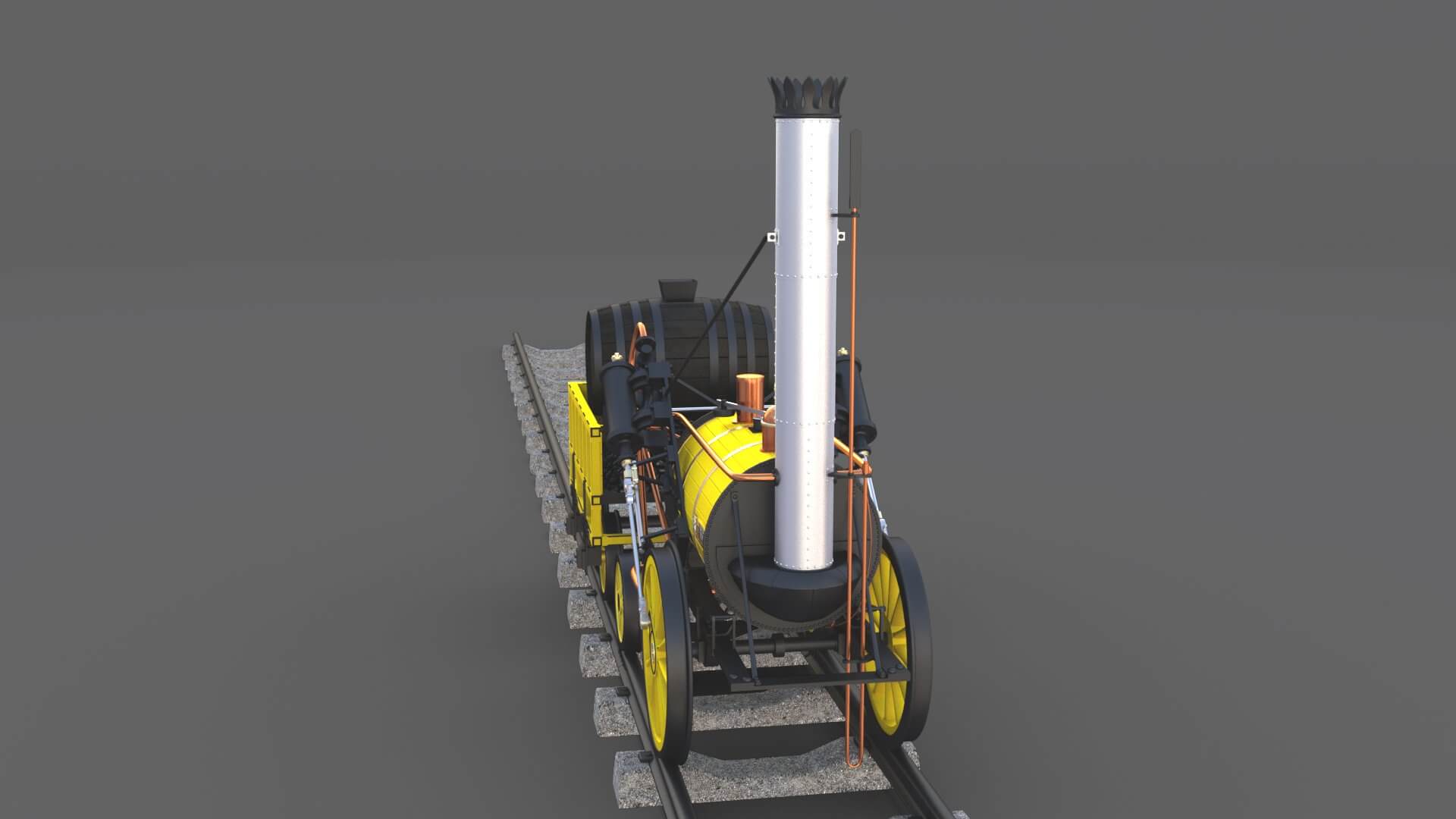 The Stephenson Rocket Locomotive - 3D Model by dragosburian