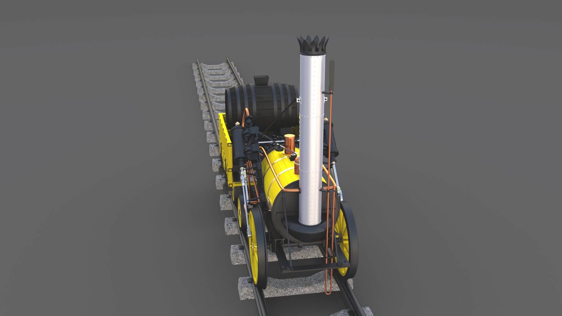 The Stephenson Rocket Locomotive - 3D Model by dragosburian