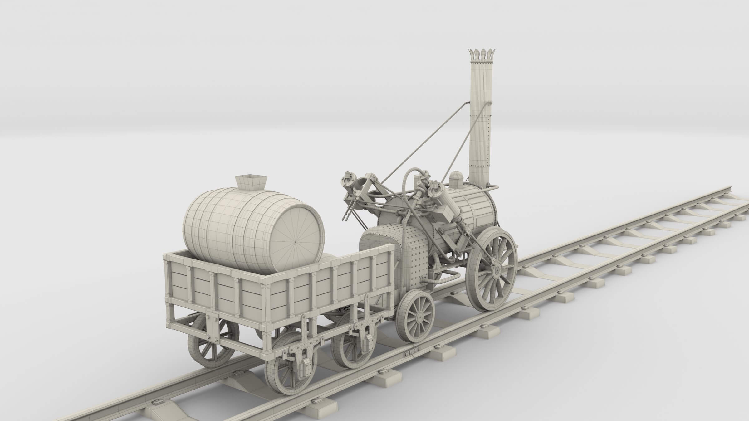 The Stephenson Rocket Locomotive - 3D Model by dragosburian